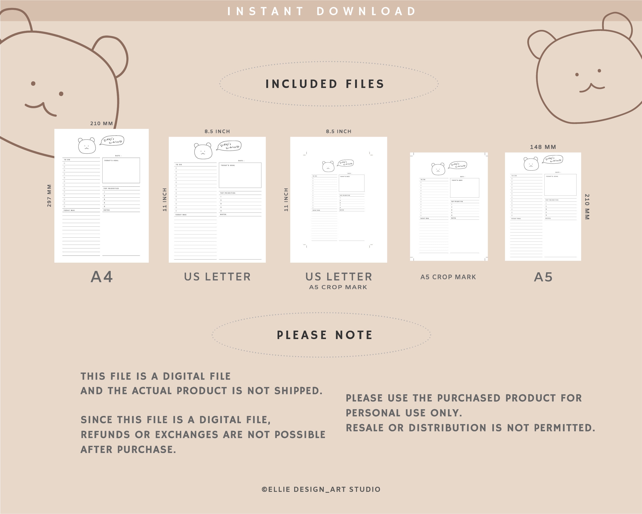 To Do List Set Printable, Weekly to Do, Daily to Do, Simple Tasks List ...