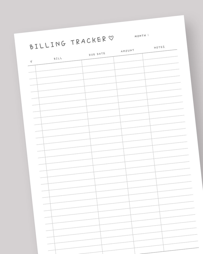 Editable Monthly Billing Tracker | Bill Tracker Printable | Monthly ...