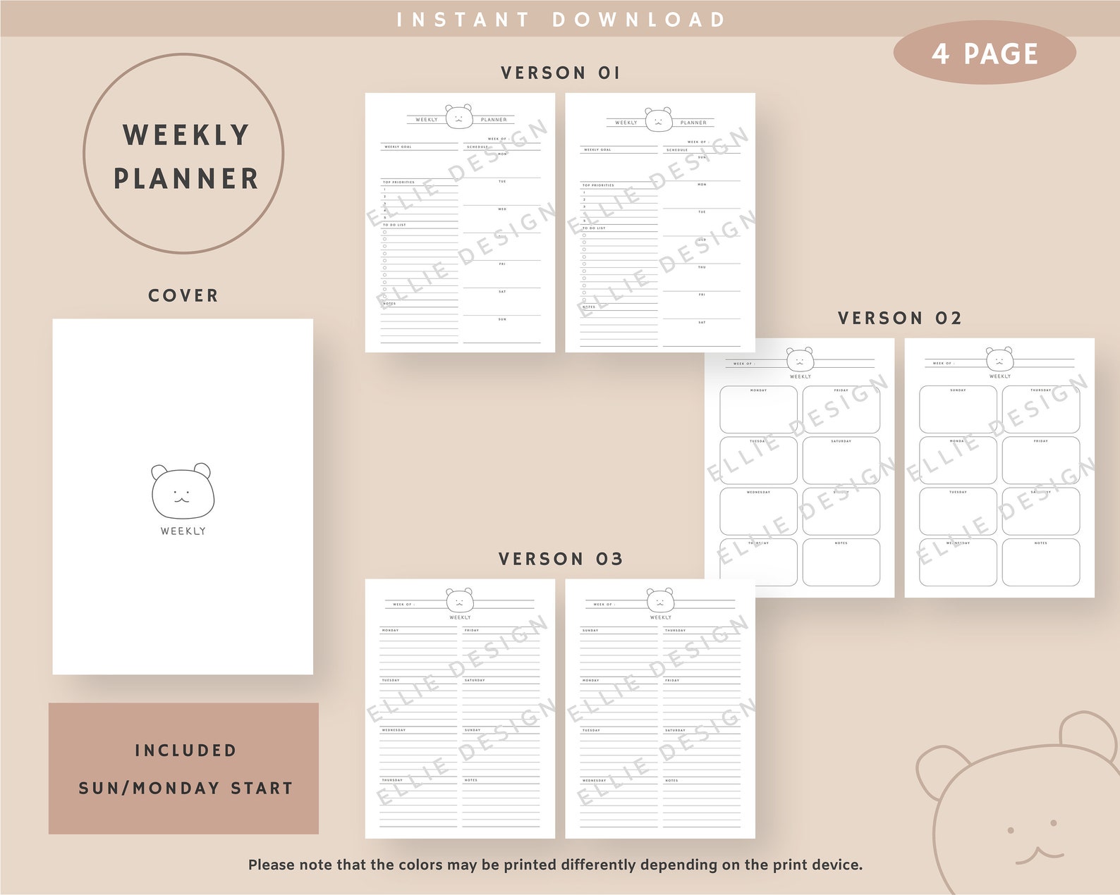 Planner Bundle Printable, Daily, Weekly, Monthly Planners, to Do List ...