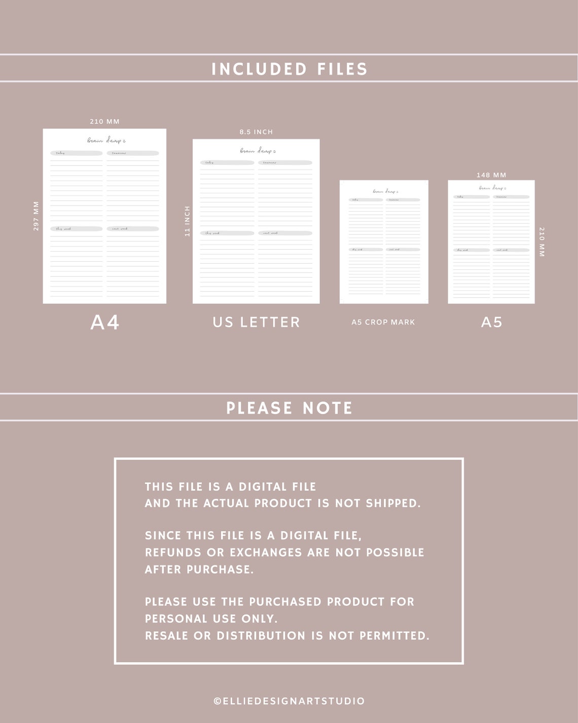Brain Dump Bundle Printable | Brain Dump Template | Brain Dump Page ...