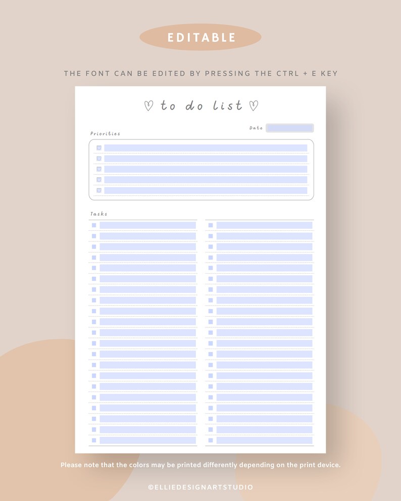 Editable to Do Lists | Printable to Do List Weekly Template | Simple to ...
