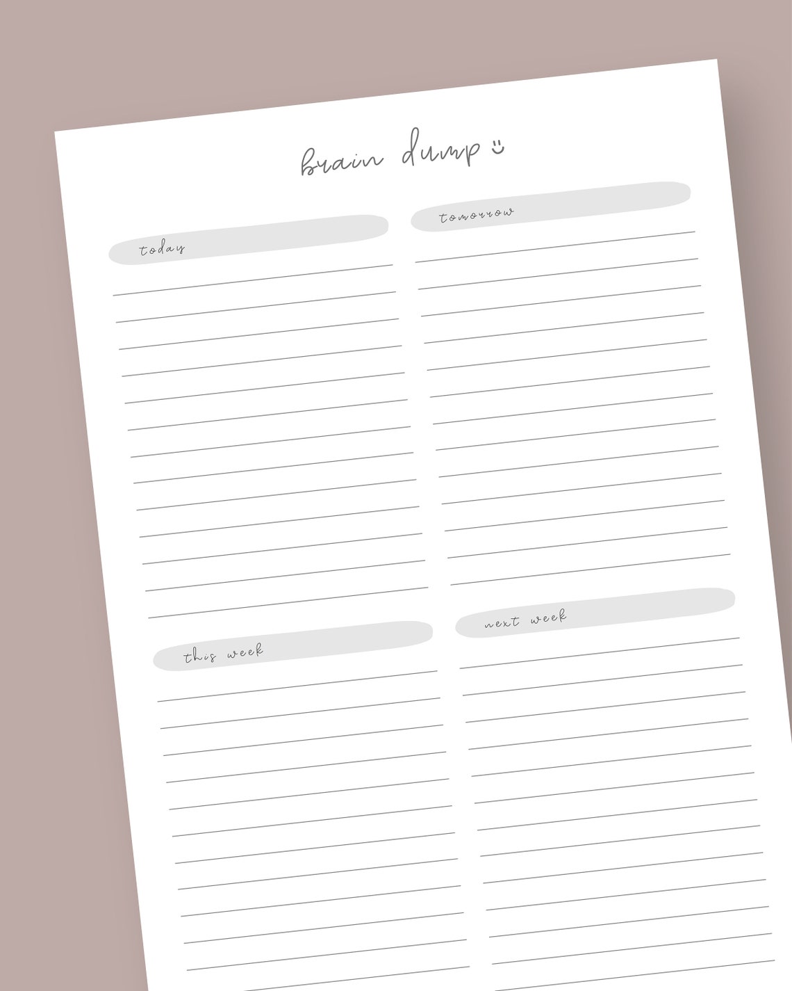 Brain Dump Bundle Printable | Brain Dump Template | Brain Dump Page ...