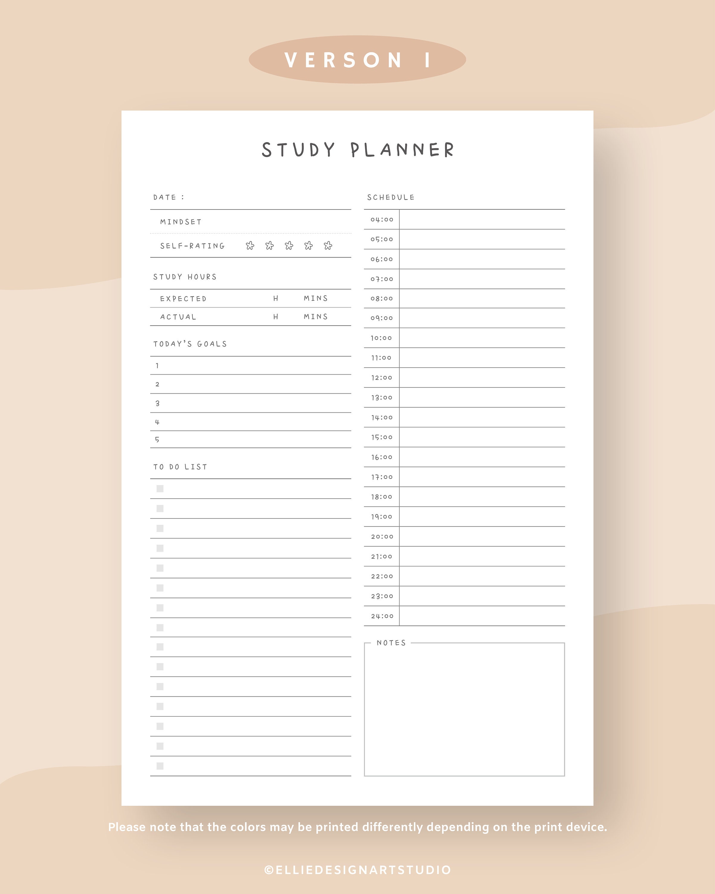 Student Planner Printable | College Planner | Digital Study Planner ...