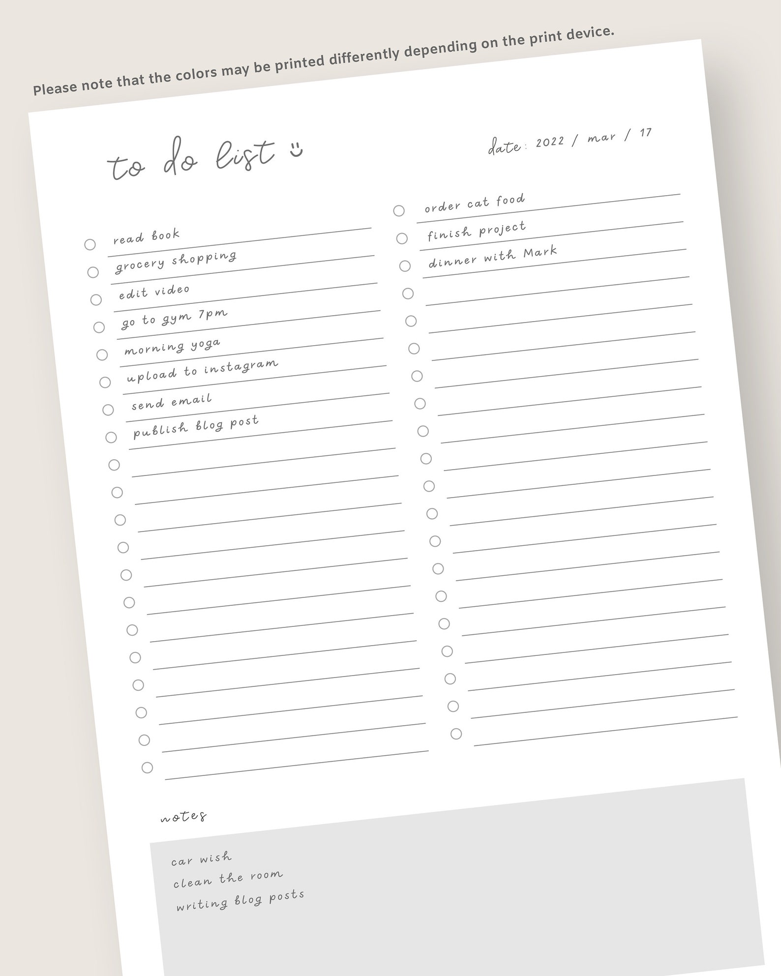 Simple to Do List Template Printable to Do List Digital iPad to Do List ...