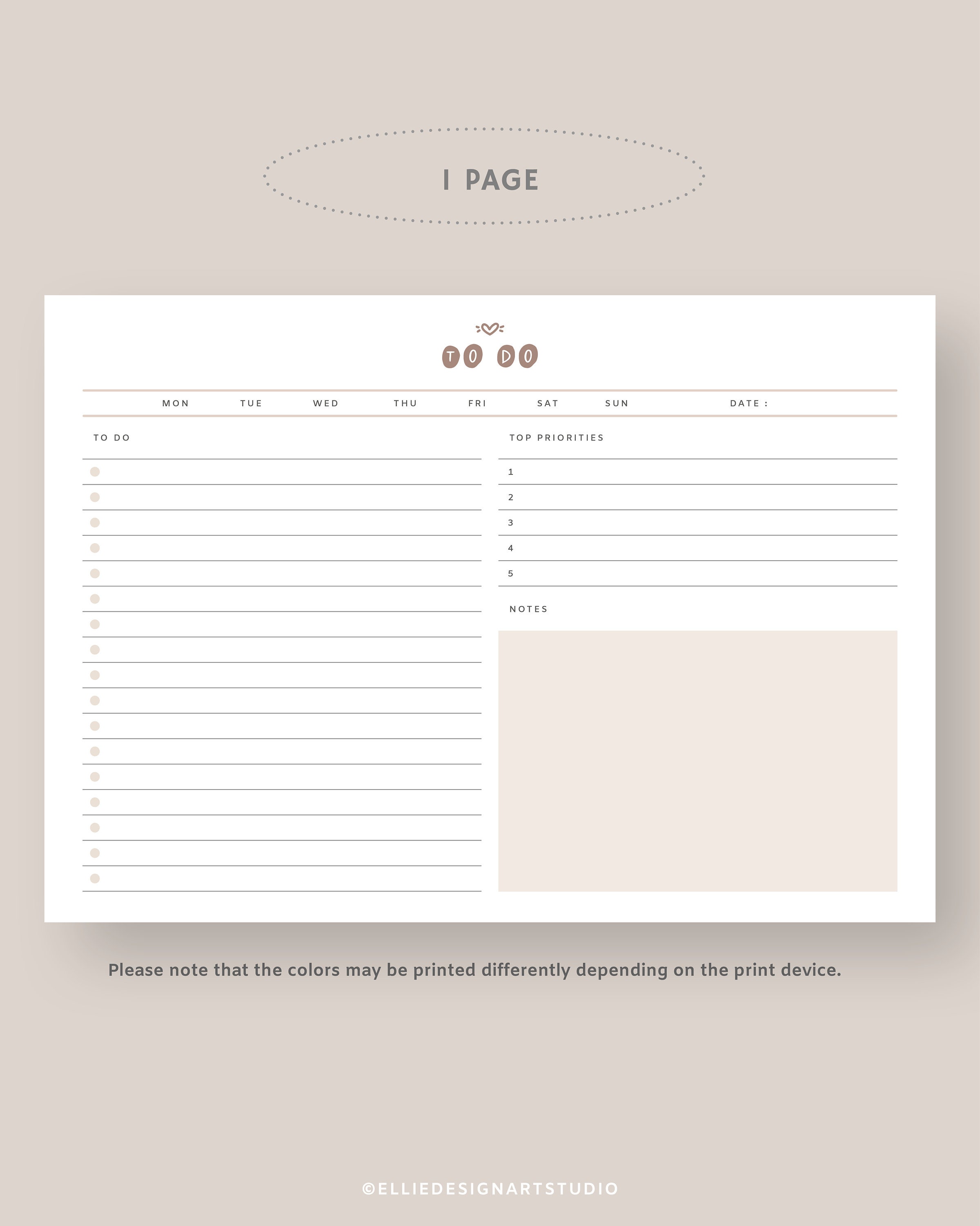 To Do Lists Printable | Horizontal to Do List Planner | to Do List ...