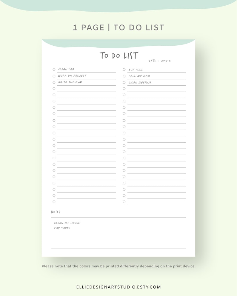 To Do Lists Set | to Do List Planner Page | Printable to Do List ...