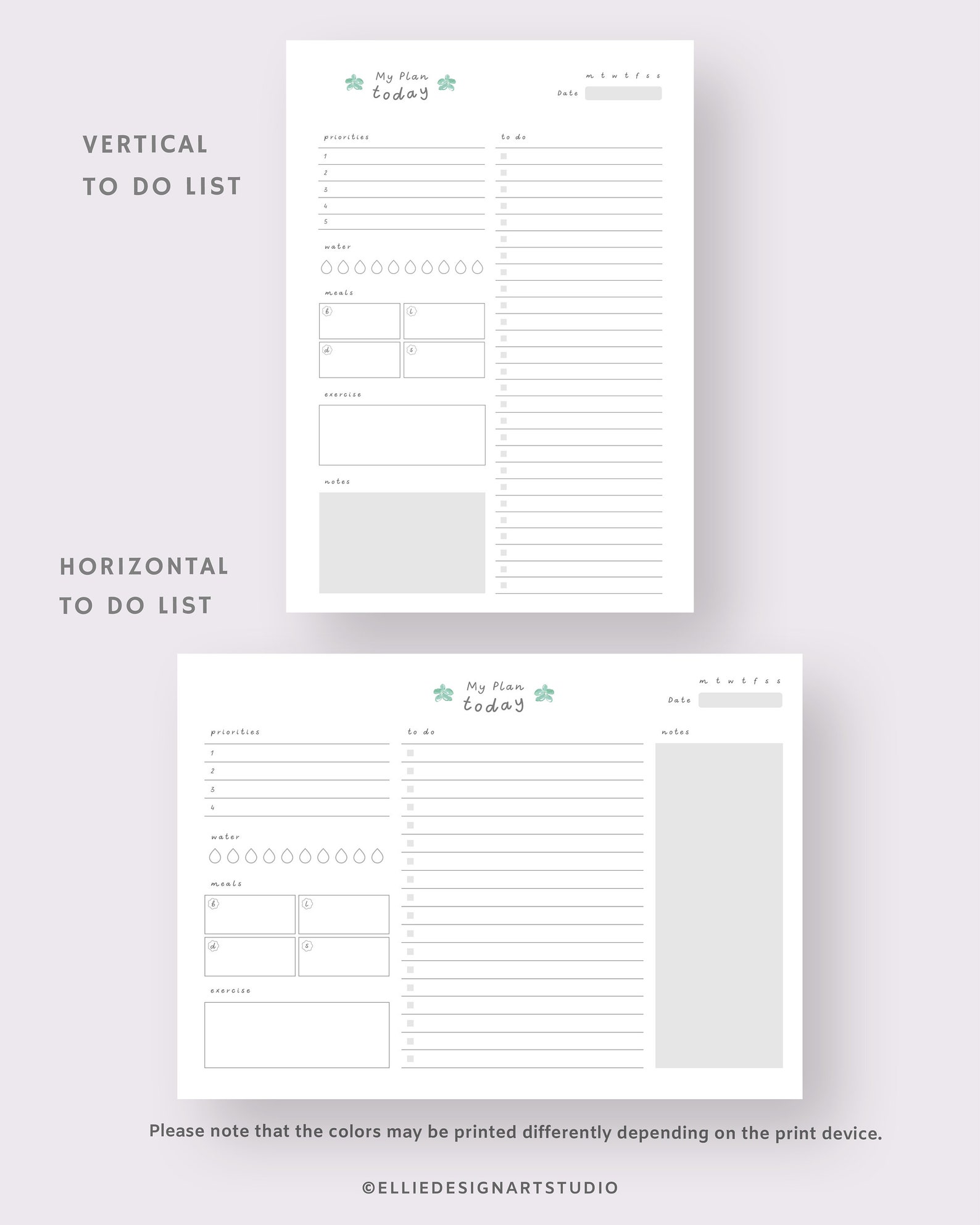 Daily to Do Lists Printable Watercolor to Do List Floral to Do List ...