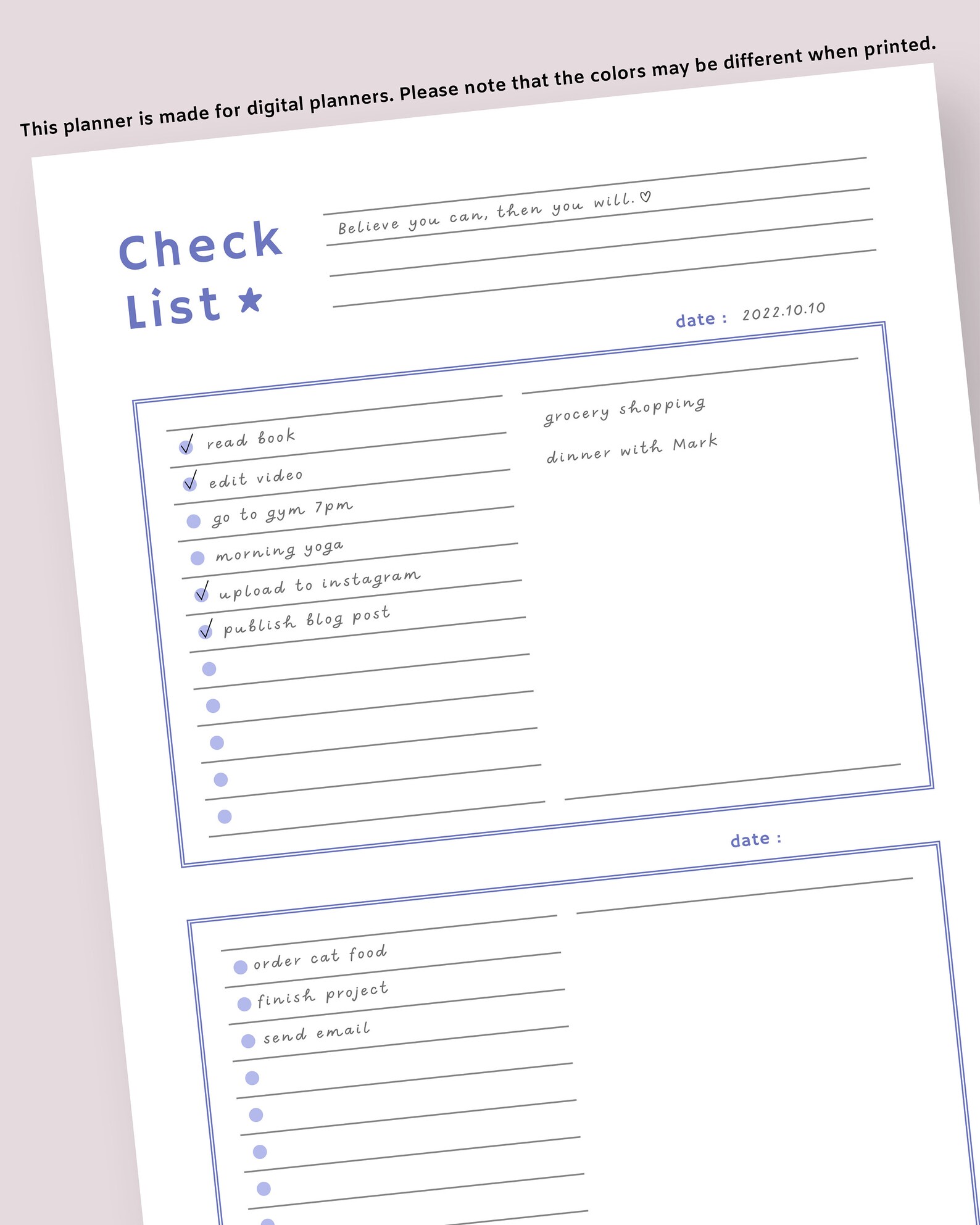 Digital Simple to Do List Template Minimalist to Do List - Etsy