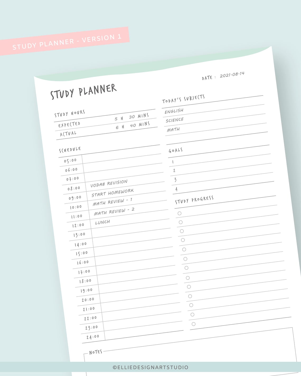Student Planner Printable | College Planner | Digital Study Planner ...