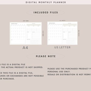Digital Monthly Calendar, Undated Planner Template for Goodnotes Ipad ...