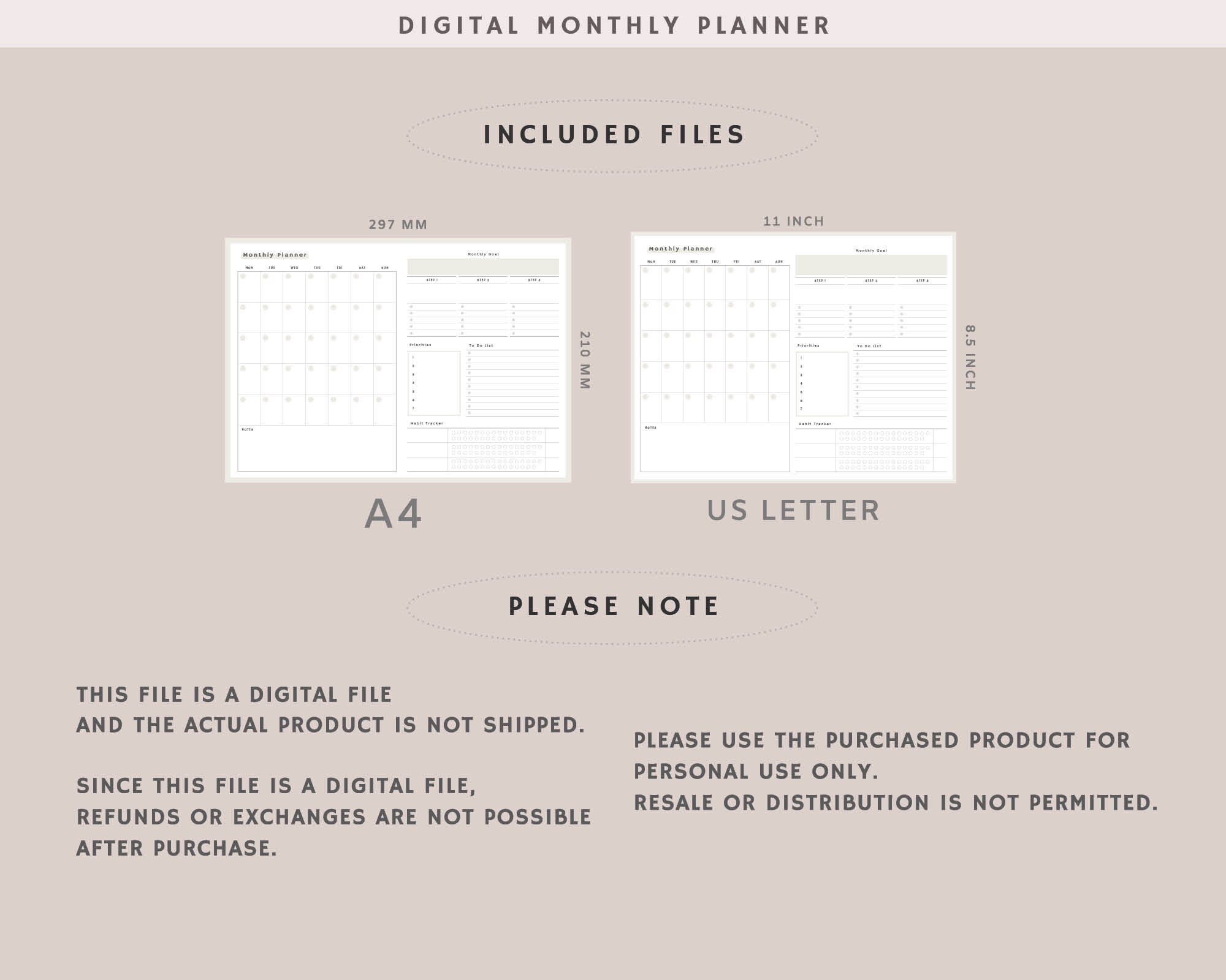 Digital Monthly Calendar, Undated Planner Template for Goodnotes Ipad ...