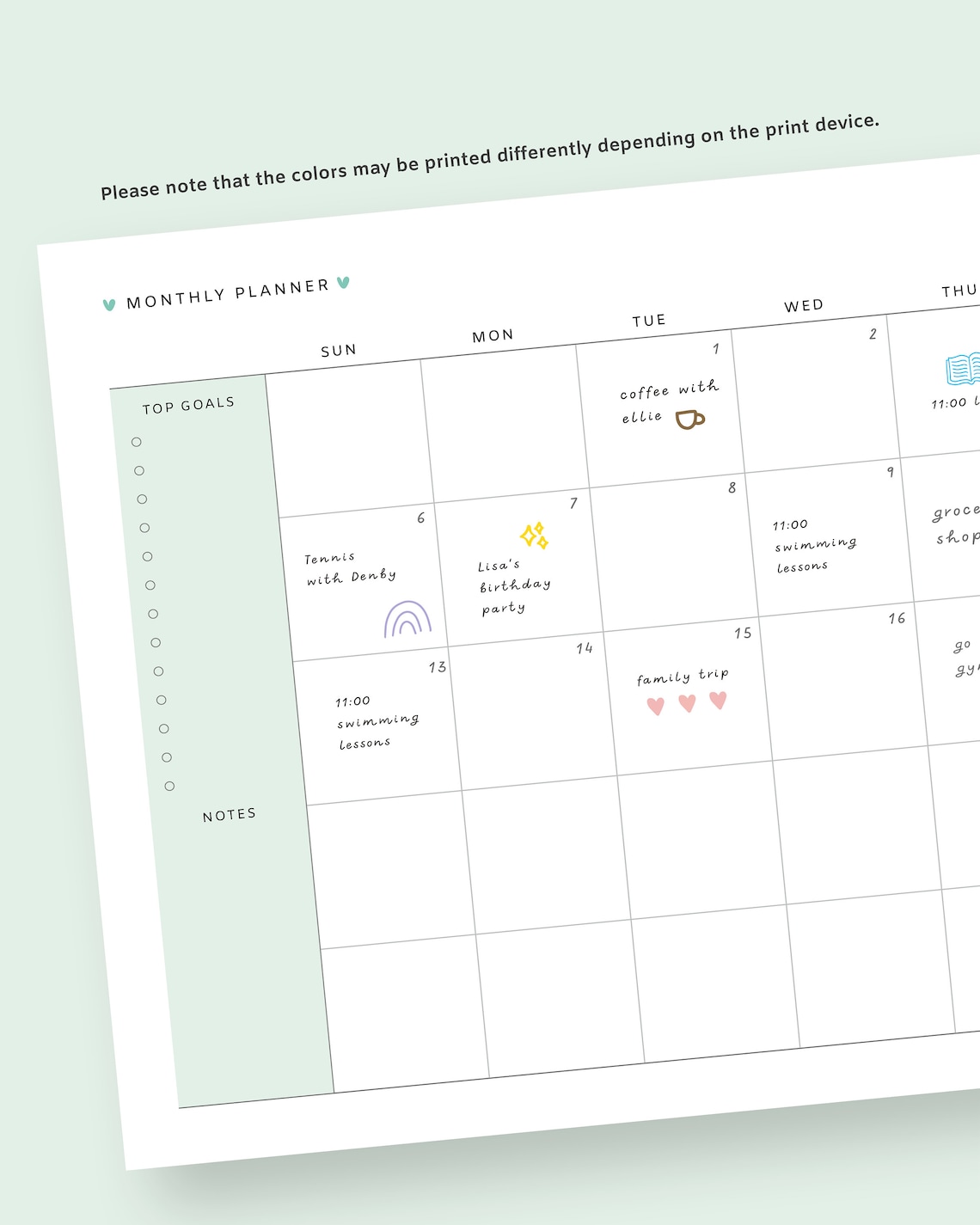 Landscape Planner Bundle Printable, Weekly Planner, Monthly Planner ...