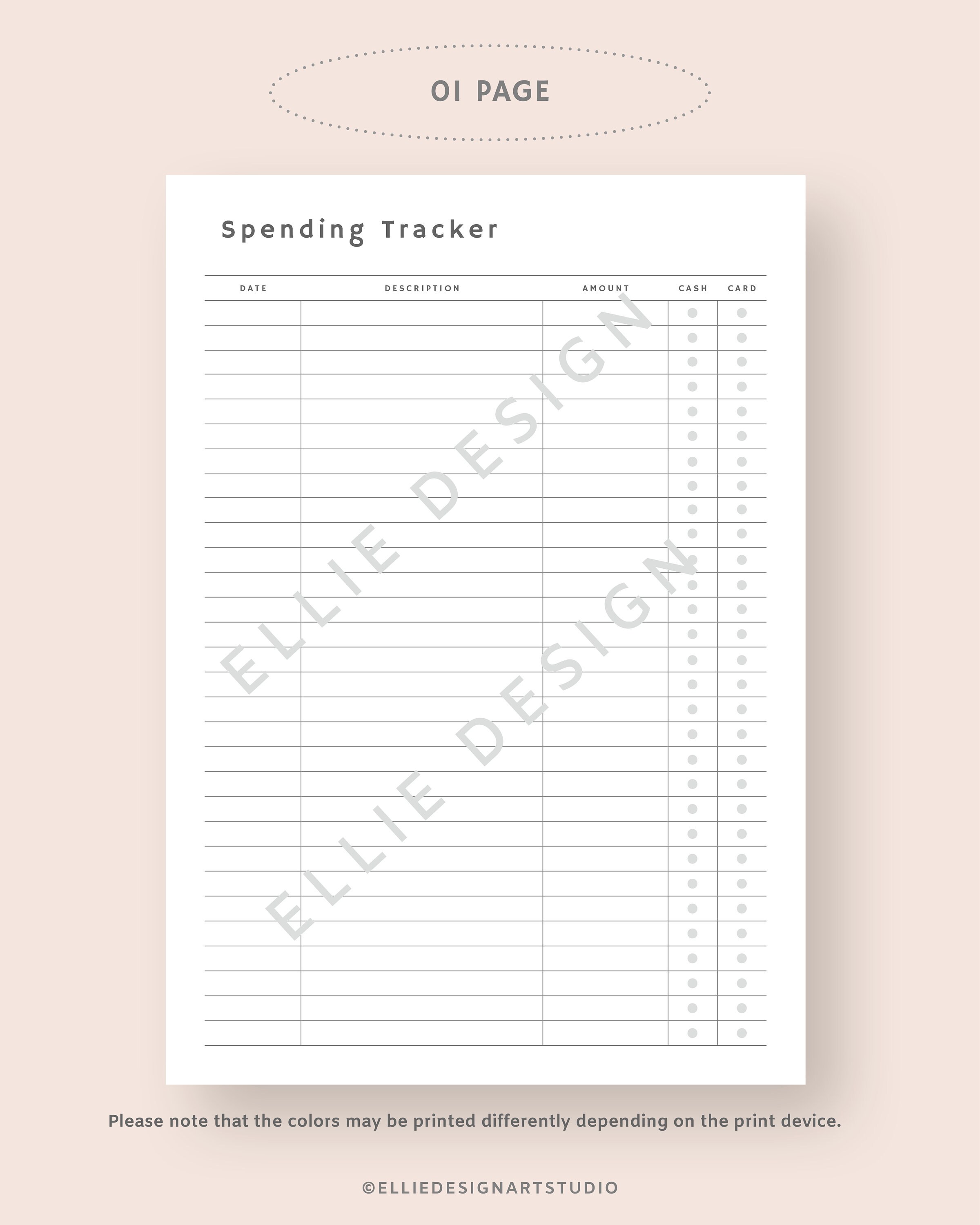 Spending Tracker Printable | Spending Log | Expense Tracker ...