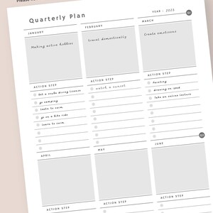 Quarterly Planner Printable, Yearly Goal Setting, 3 Month Goal ...
