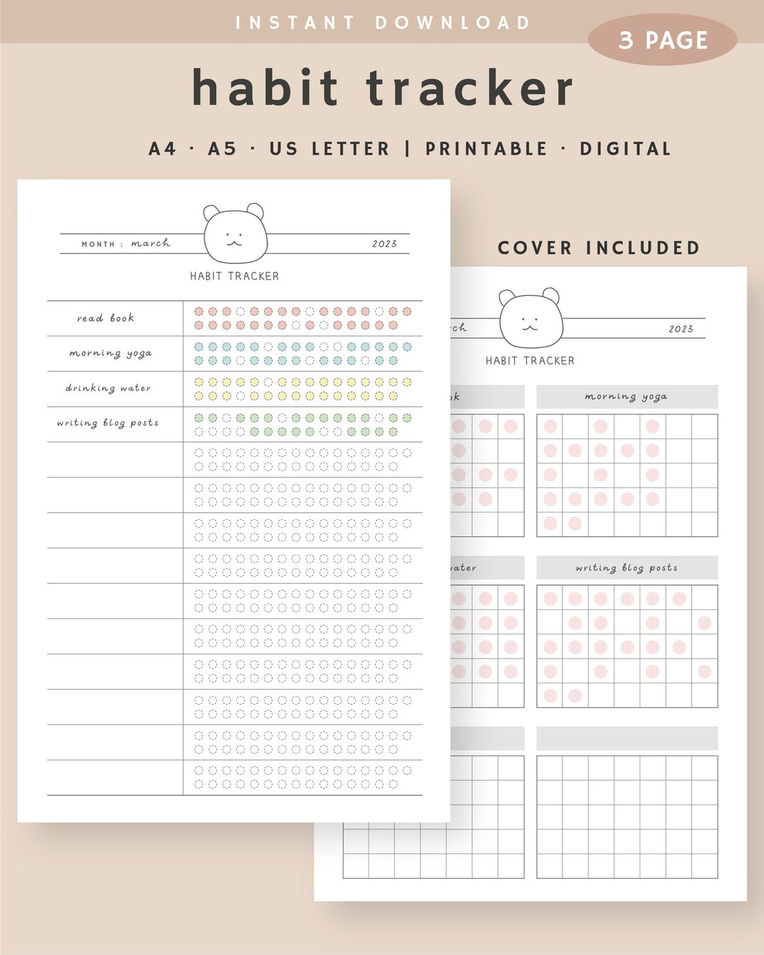 Routine Tracker, Habit Tracker Printable, Habit Tracker Template ...