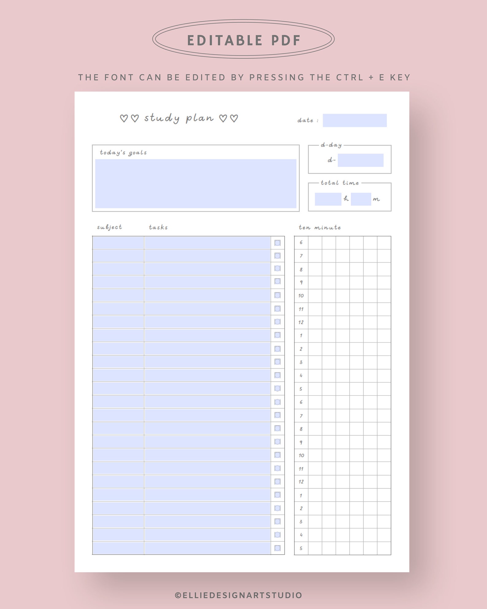 Editable Student Planner Study Planner Printable Digital | Etsy