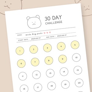 30 Day Challenge Tracker Printable, Goal Setting, Progress Tracker, 30 ...