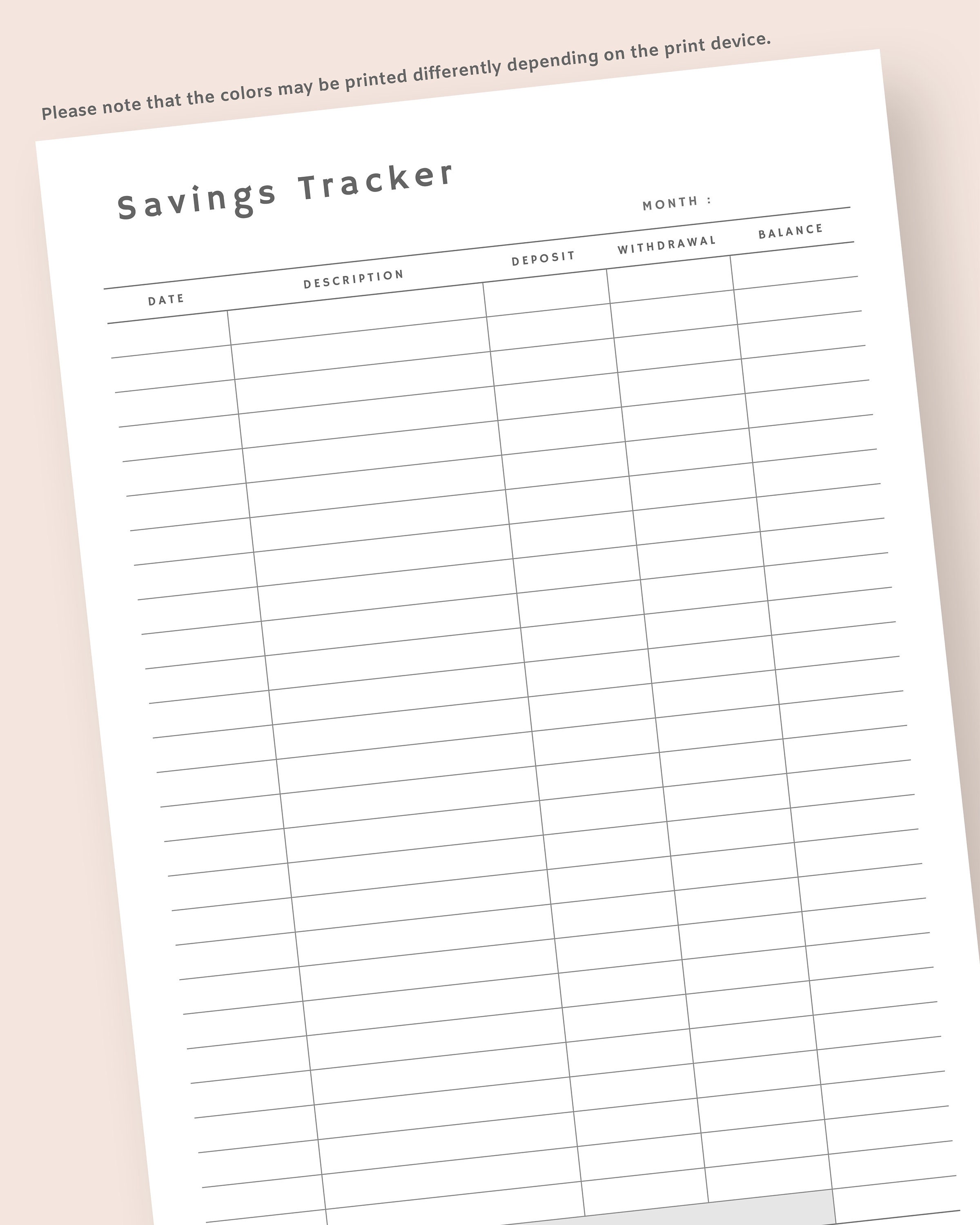 Savings Tracker Printable | Monthly Savings Planner | Digital Savings ...