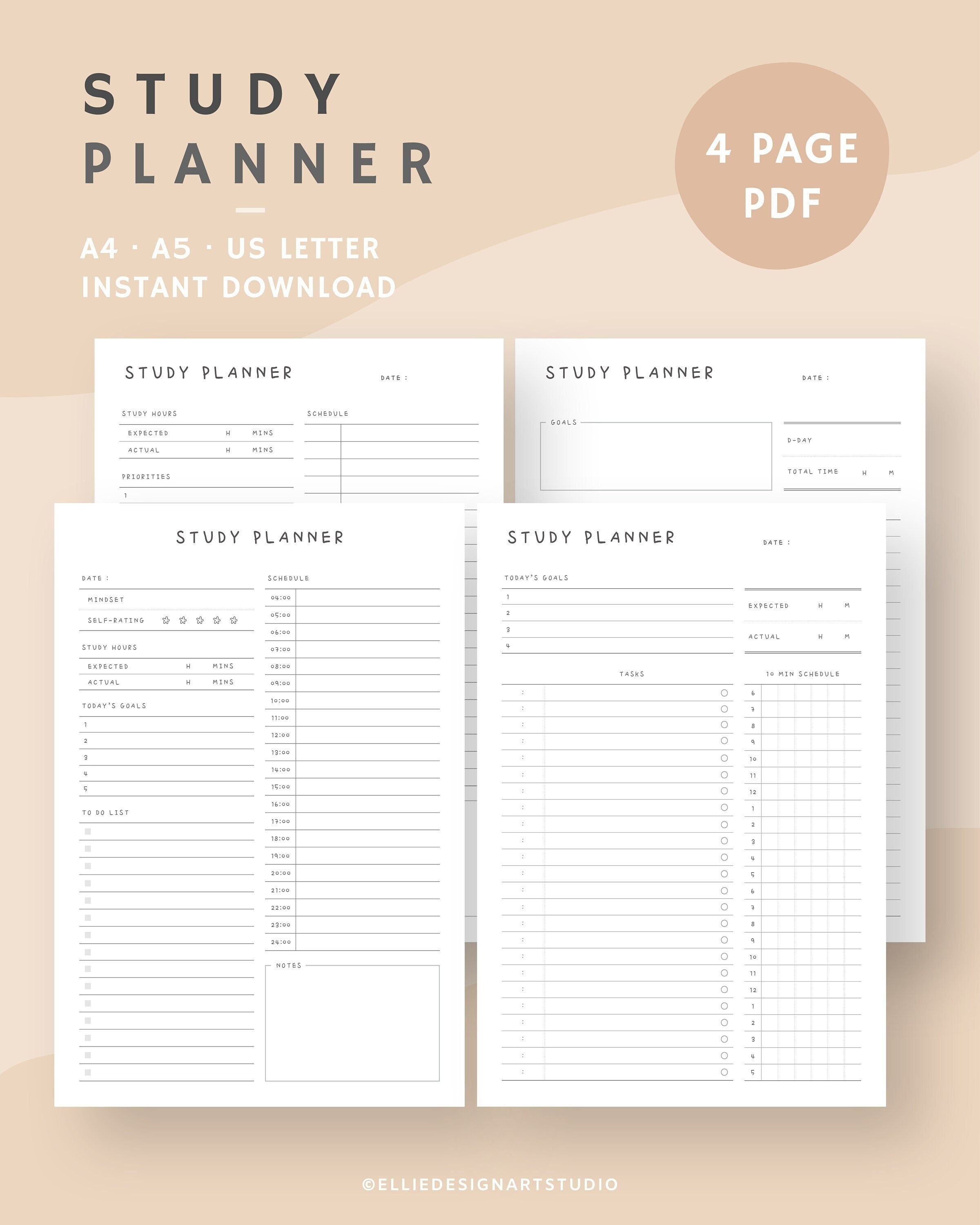 Student Planner Printable | College Planner | Digital Study Planner ...