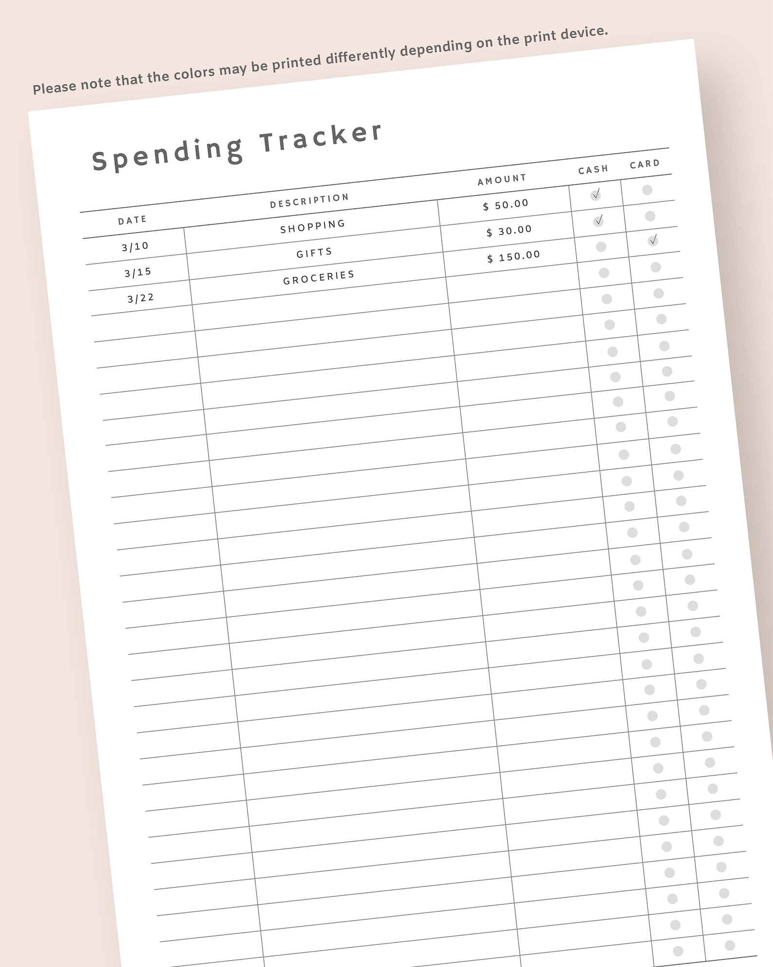 Spending Tracker Printable | Spending Log | Expense Tracker ...