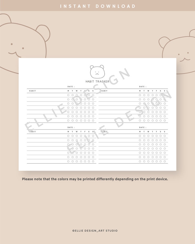 Weekly Habit Tracker Printable, Routine Tracker, Habit Tracker Template ...