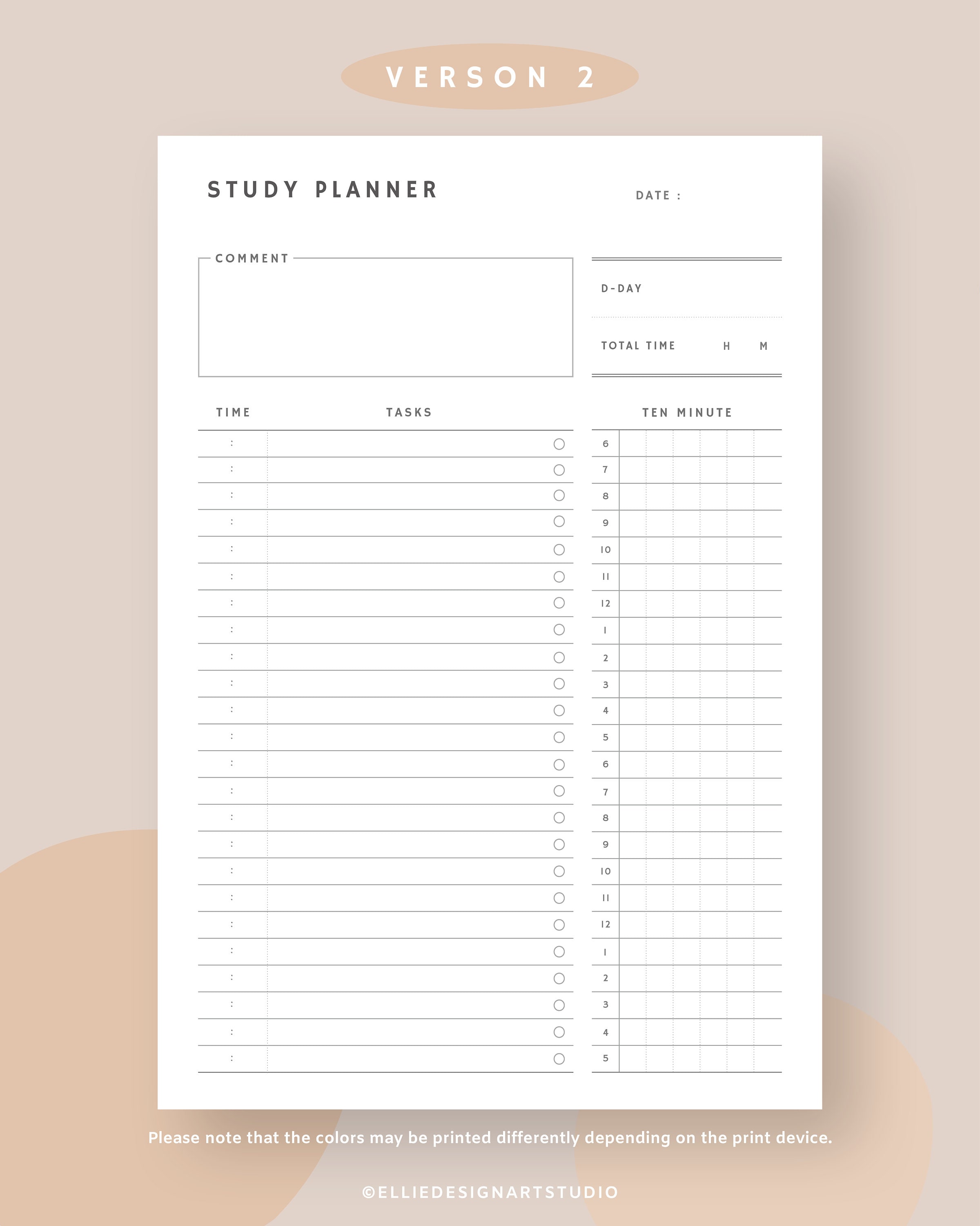 Study Planner Template | Student Planner Printable | Daily Study ...