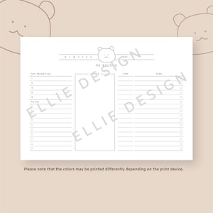 Daily Routine Planner Printable, Daily Planner Template, Digital Daily ...