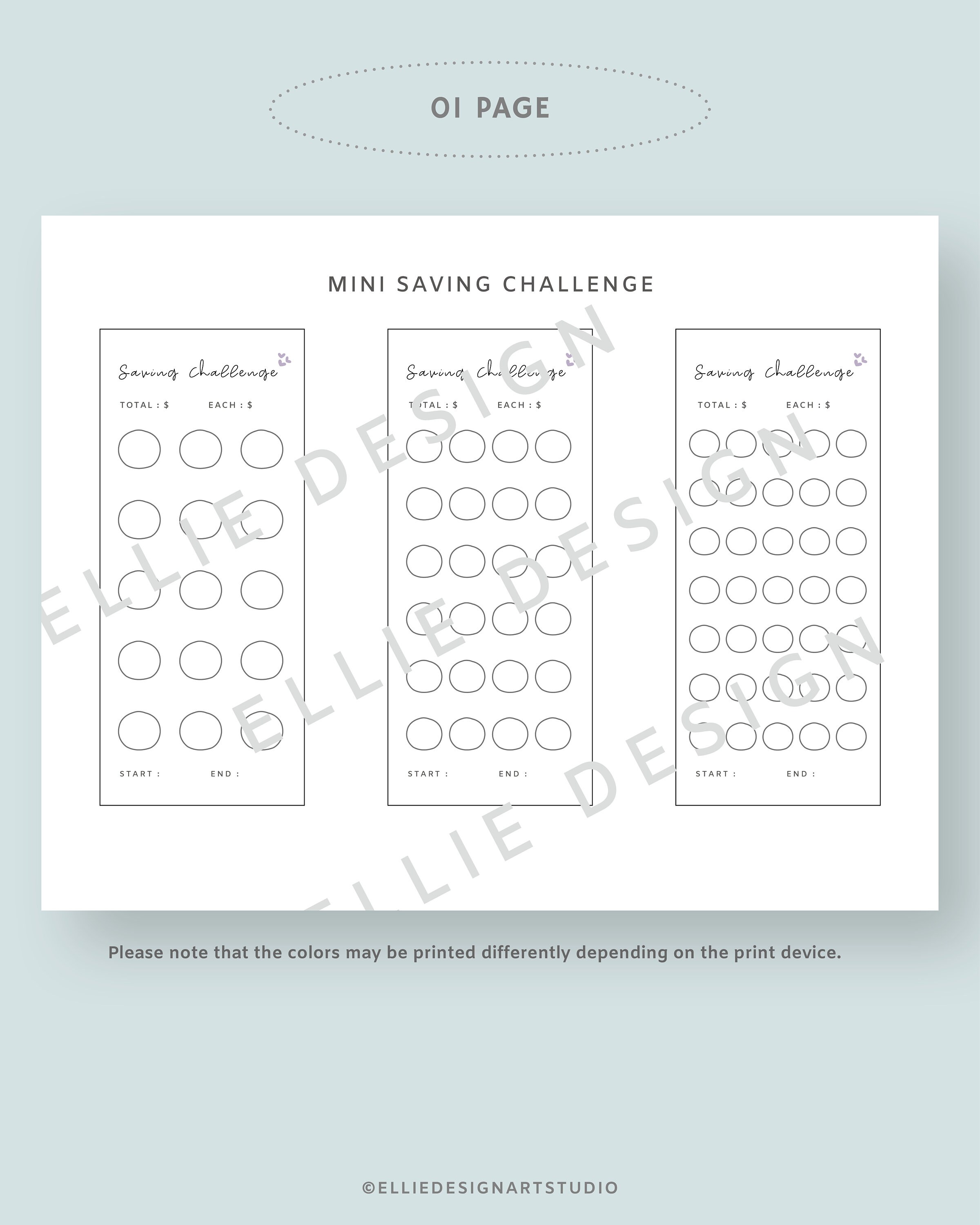 Mini Savings Challenge Printable | Savings Challenge Tracker | Low ...