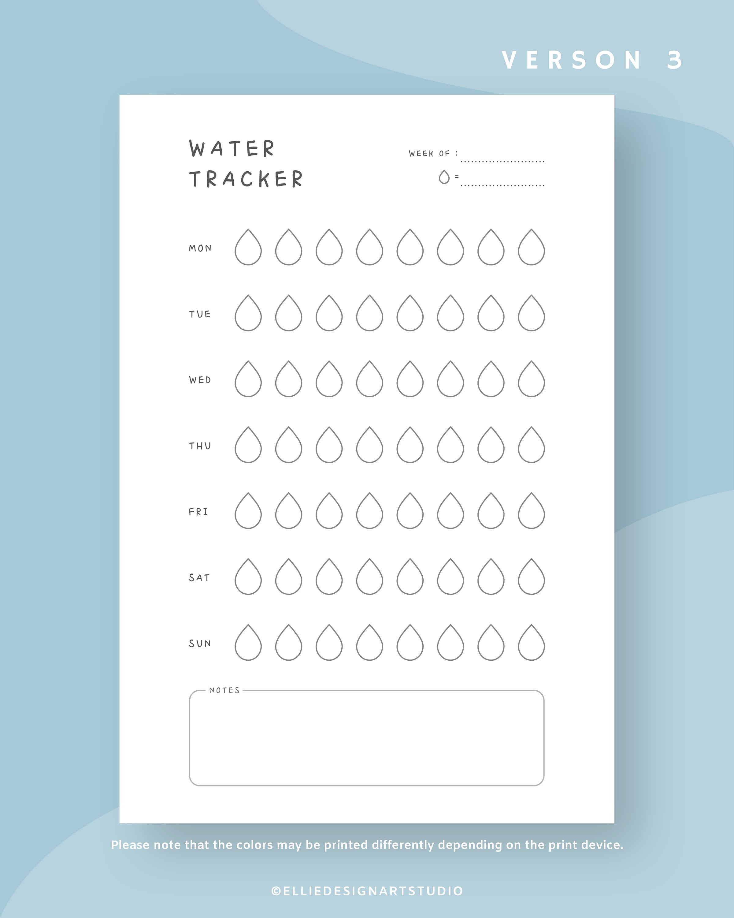Water Tracker Printable | Water Log | Monthly Water Intake Tracker ...