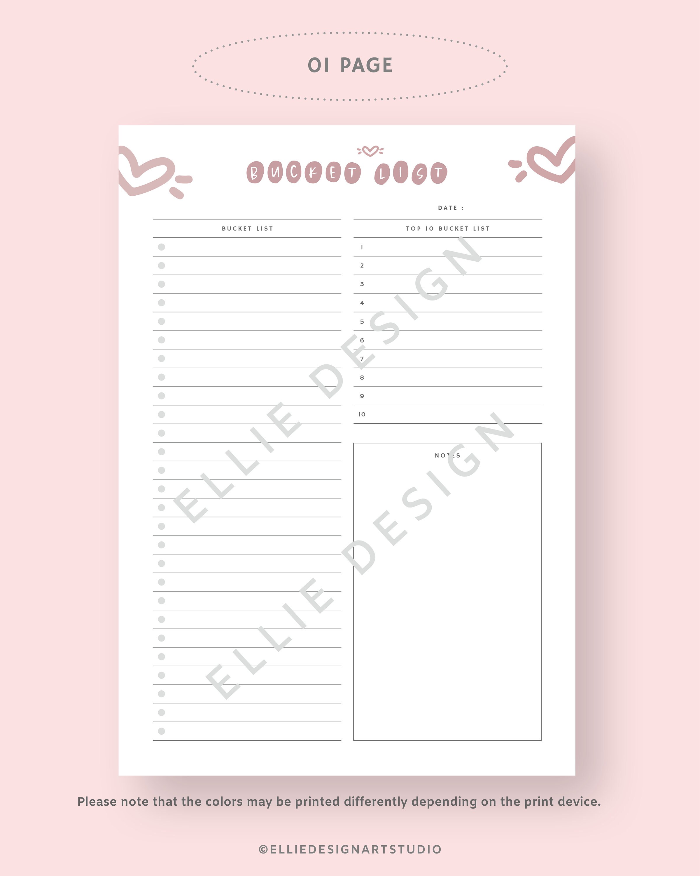 Digital Bucket List | Bucket List for iPad and Goodnotes | Bucket List ...