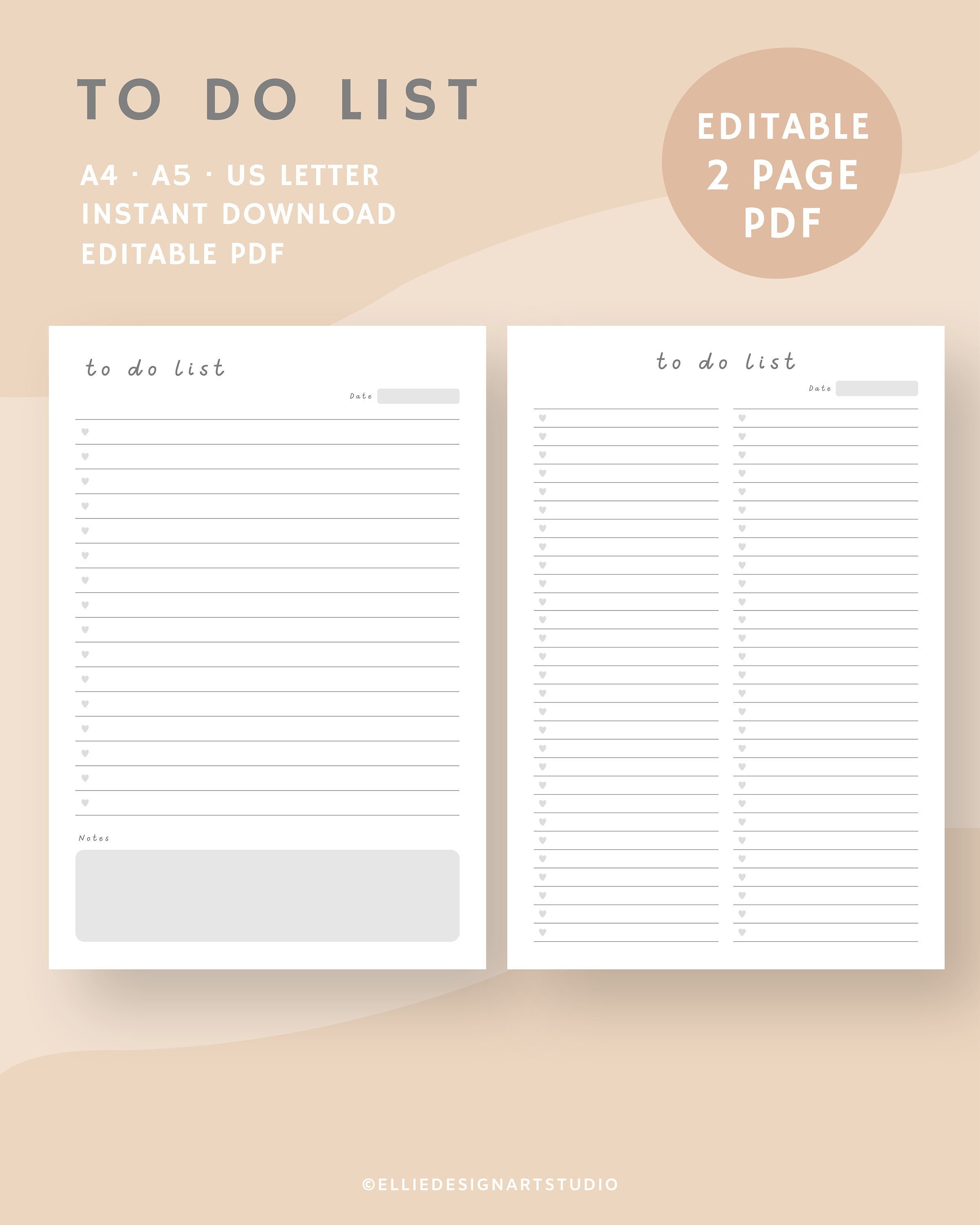 To Do Lists Printable Simple to Do List Planner Page to Do List ...