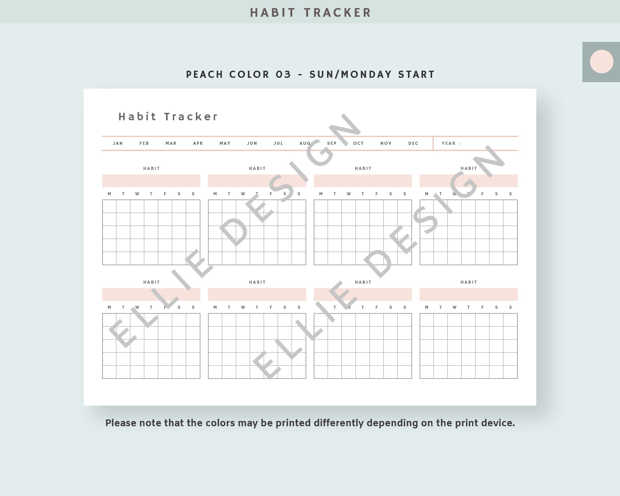 Monthly Habit Tracker Printable, Digital Habit Tracker, Habit Tracker ...