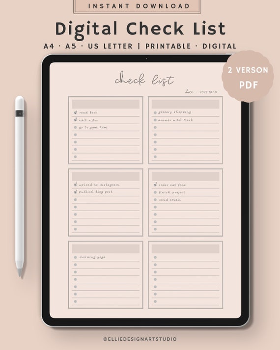 Digital Minimalist to Do List to Do List Printable Ipad to - Etsy