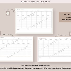 Digital Weekly Planner, Weekly Schedule Planner Template for Goodnotes ...