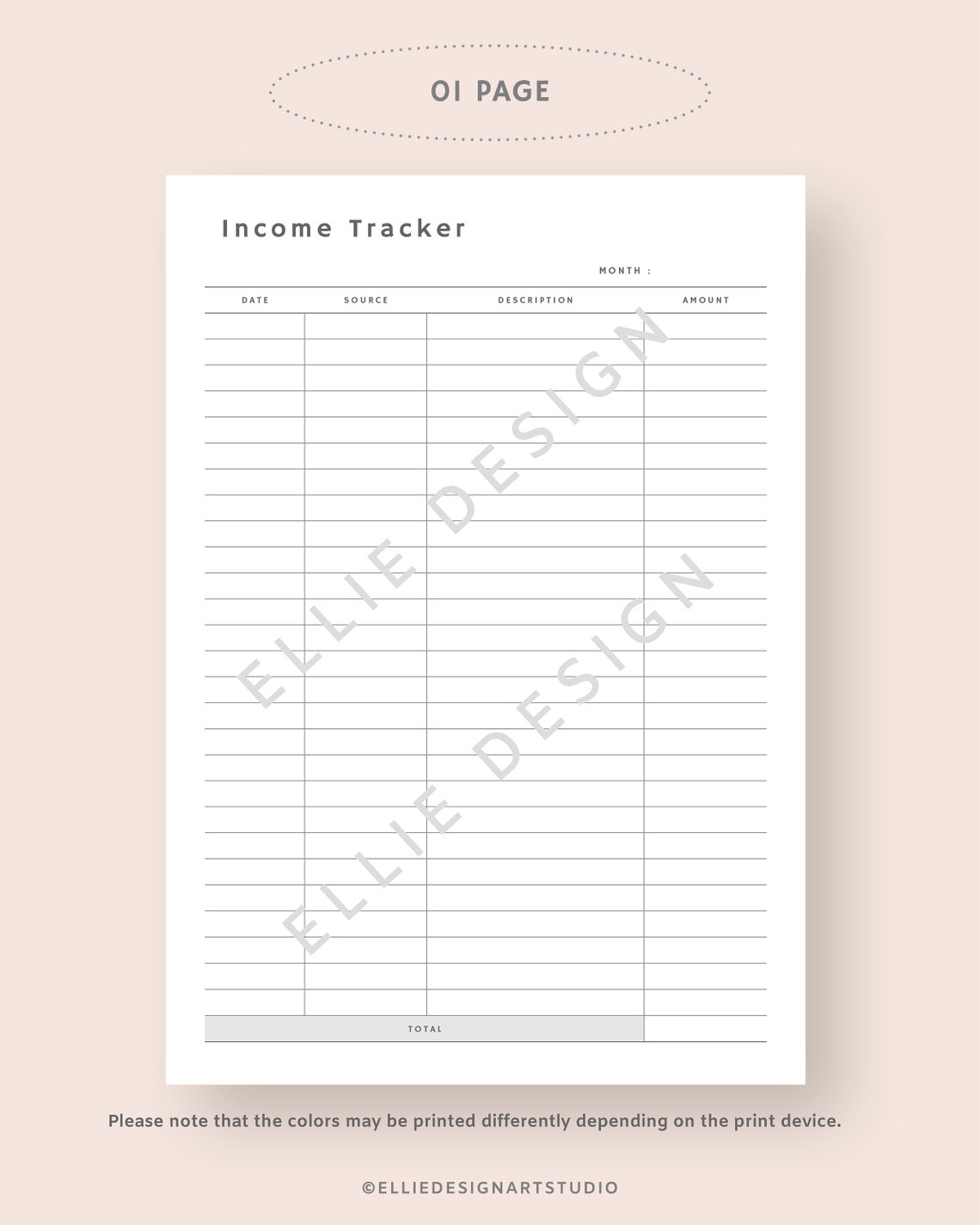 Income & Expense Tracker Printable | Income Tracker Log | Monthly ...