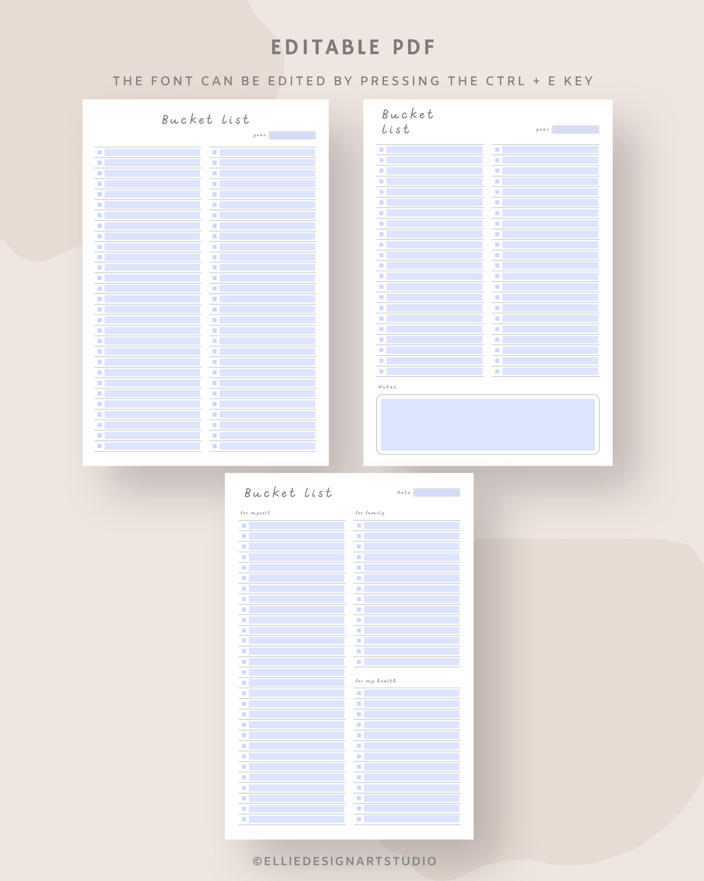 Bucket List Printable | Bucket Checklist | Bucket List Template ...