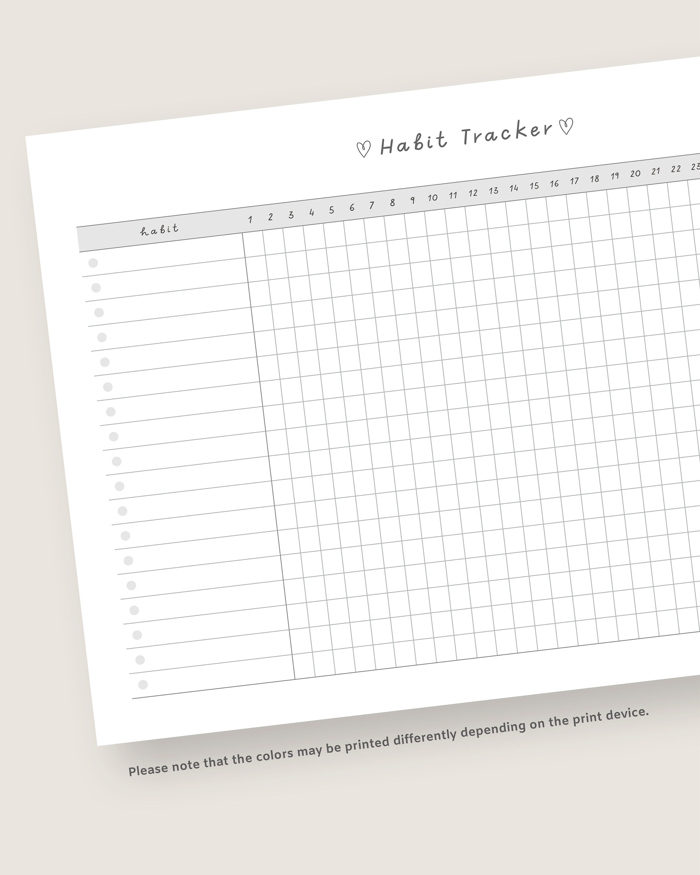 Habit Tracker Printable | Habit Tracker Digital | Habit Log | Habit ...