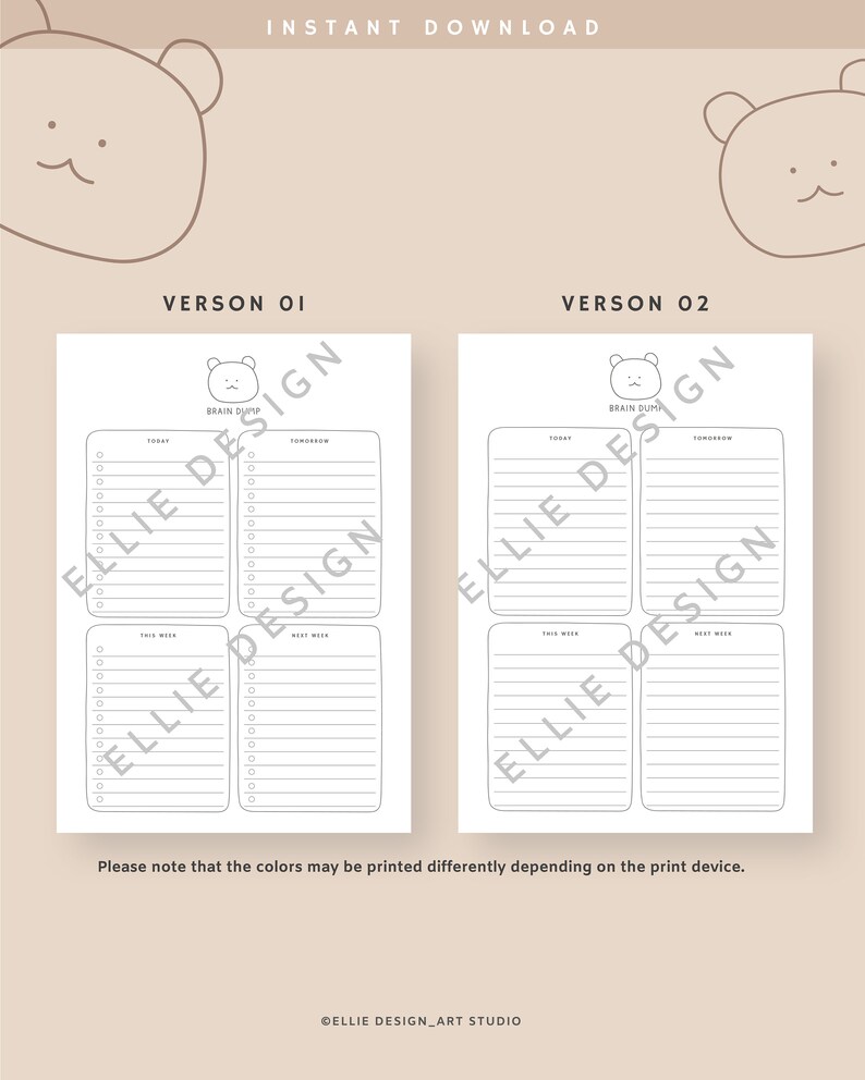 Brain Dump Journal Printable, Thought Organizer, Brain Dump ...