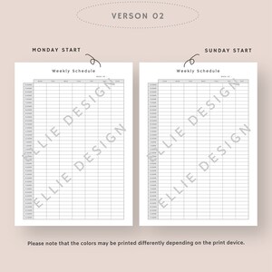 Half Hourly Weekly Schedule Printable, Weekly Organizer, Week at a ...