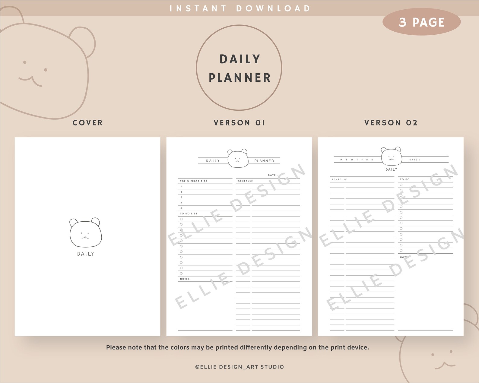 Planner Bundle Printable, Daily, Weekly, Monthly Planners, to Do List ...