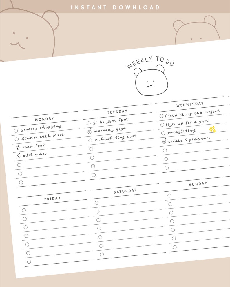 Minimalist to Do List Printable, Weekly to Do, Daily to Do, Tasks List ...
