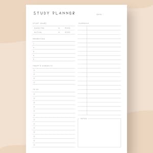 Student Planner Printable College Planner Digital Study - Etsy