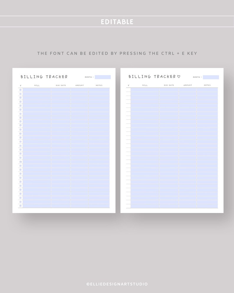 Editable Monthly Billing Tracker | Bill Tracker Printable | Monthly ...