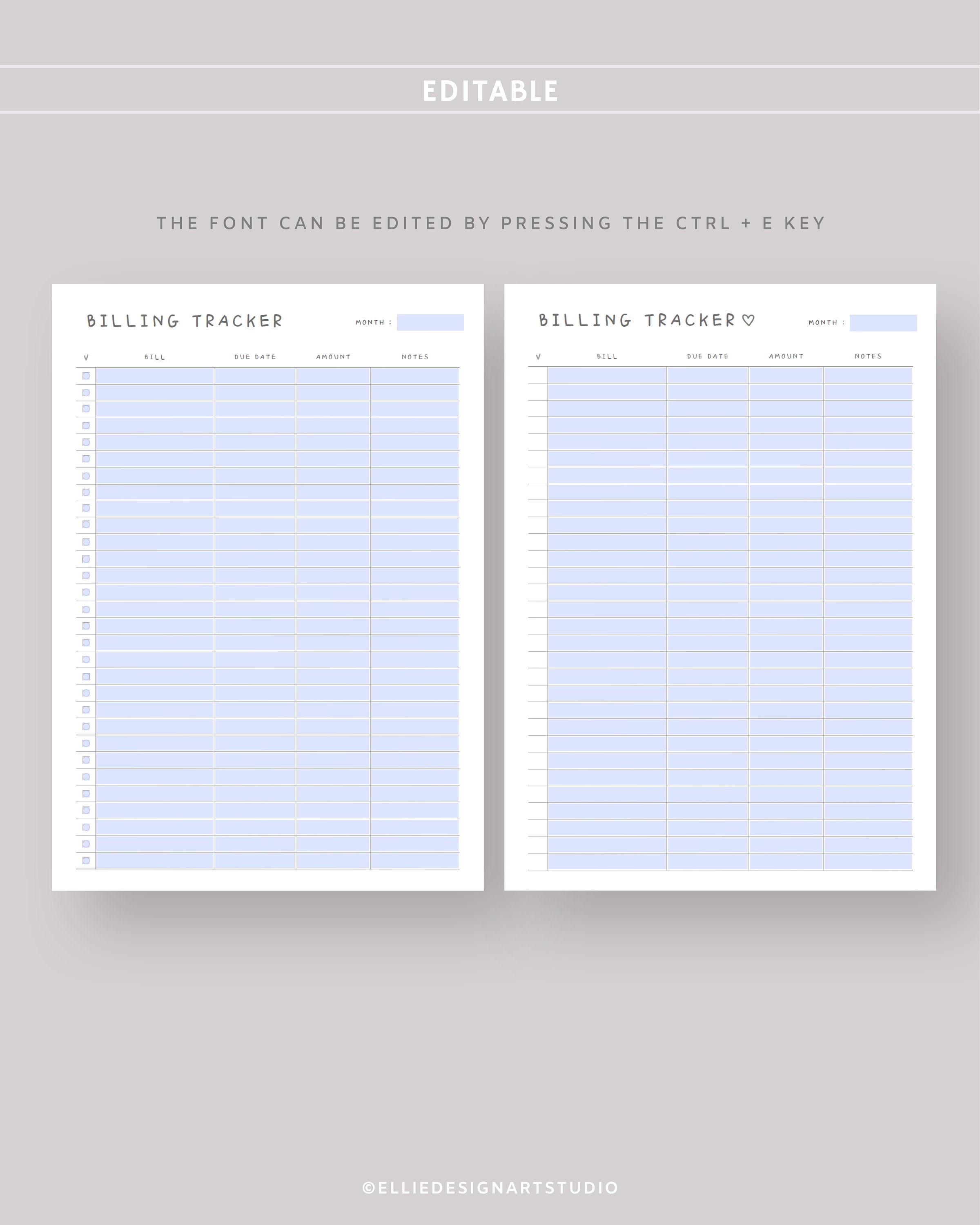 Editable Monthly Billing Tracker | Bill Tracker Printable | Monthly ...
