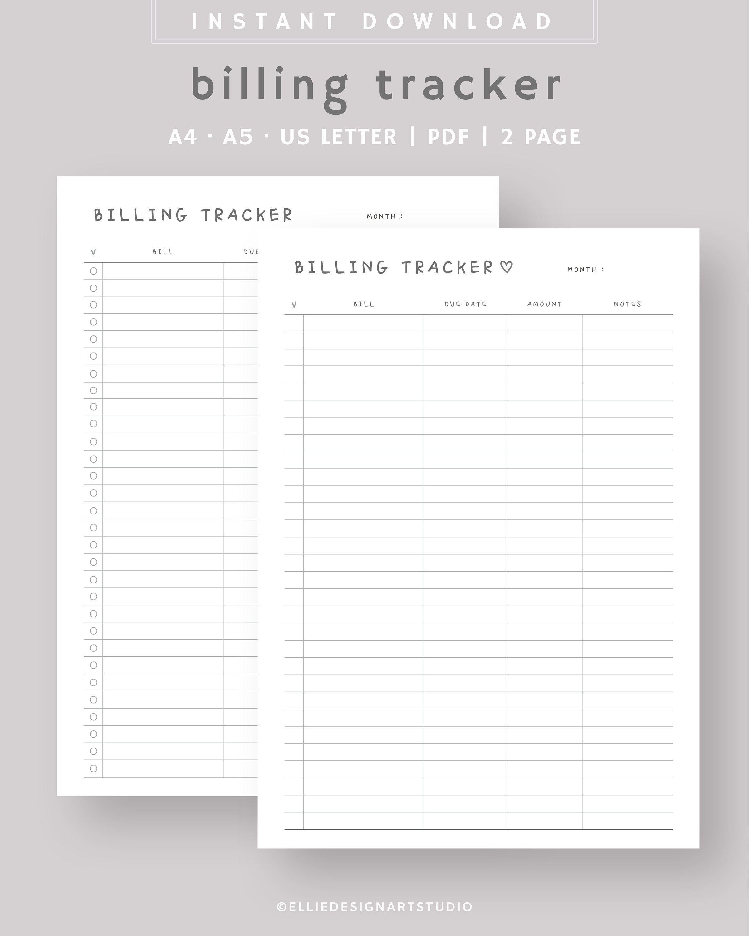 Editable Monthly Billing Tracker | Bill Tracker Printable | Monthly ...