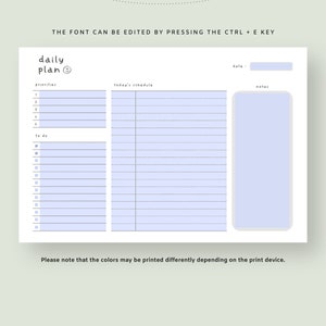 Minimalist Daily Planner Printable | Digital Daily Planner | Daily to ...