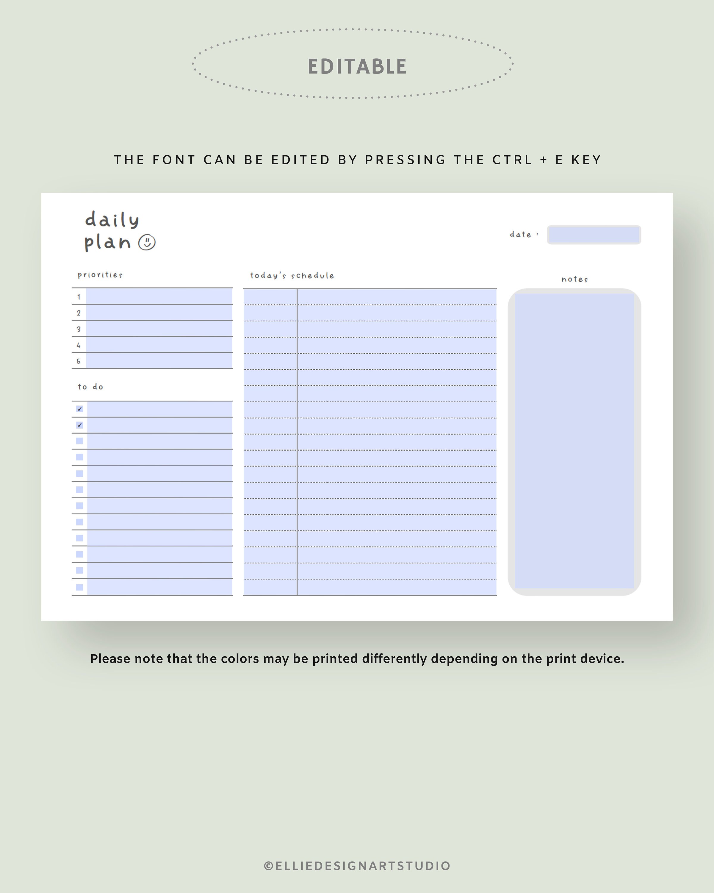 Minimalist Daily Planner Printable | Digital Daily Planner | Daily to ...