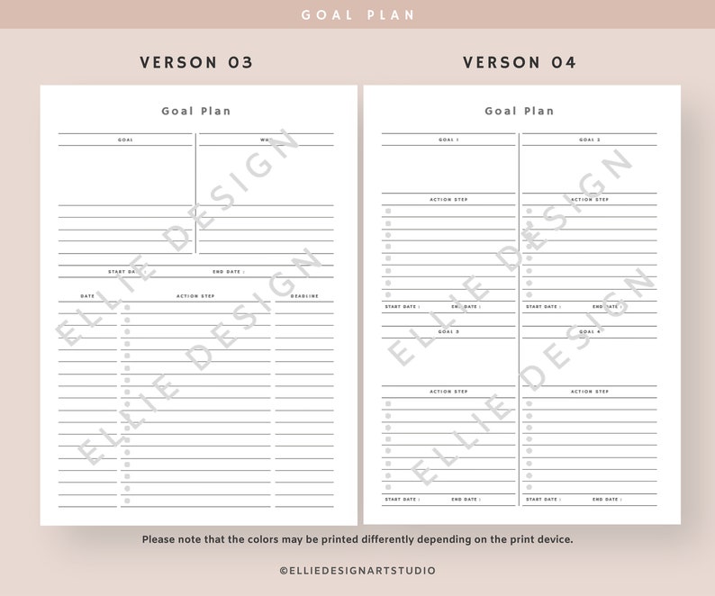 Goal Planner Printable, Goal Progress, Yearly Goals, Life Goals Planner ...