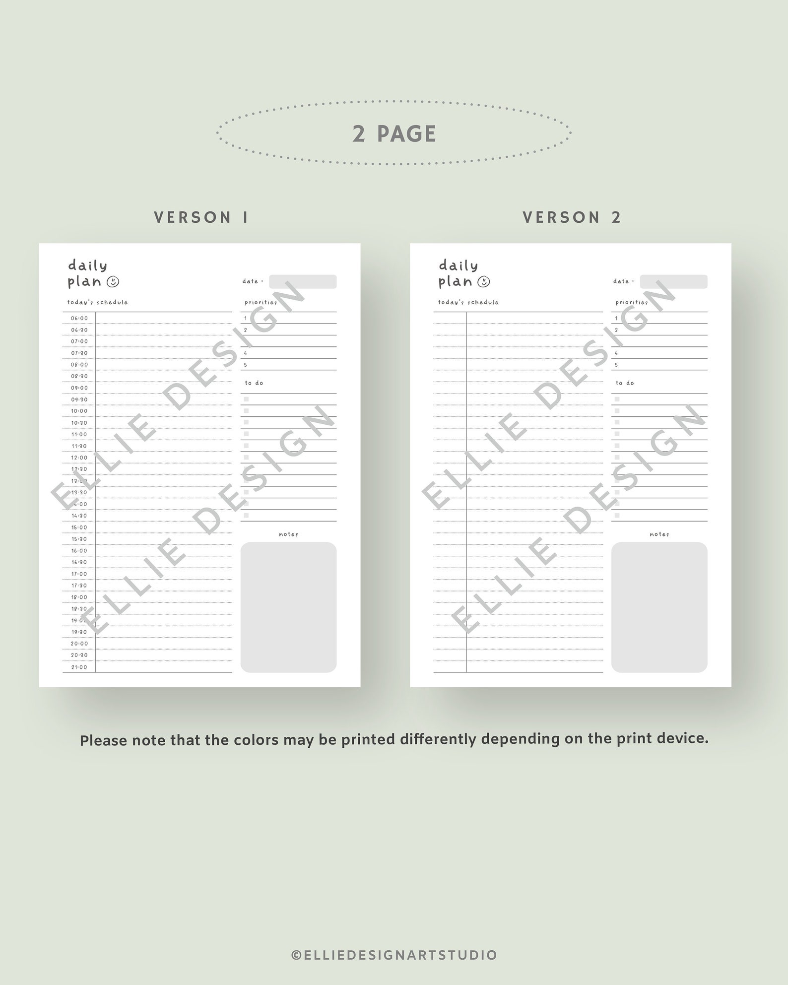 Editable Daily Planner Template | Daily Task List | Daily Planner ...