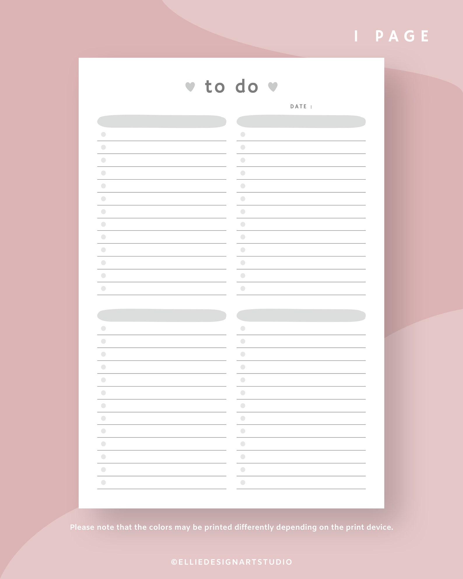Blank to Do List Template | Blank Checklist Planner Printable | to Do ...